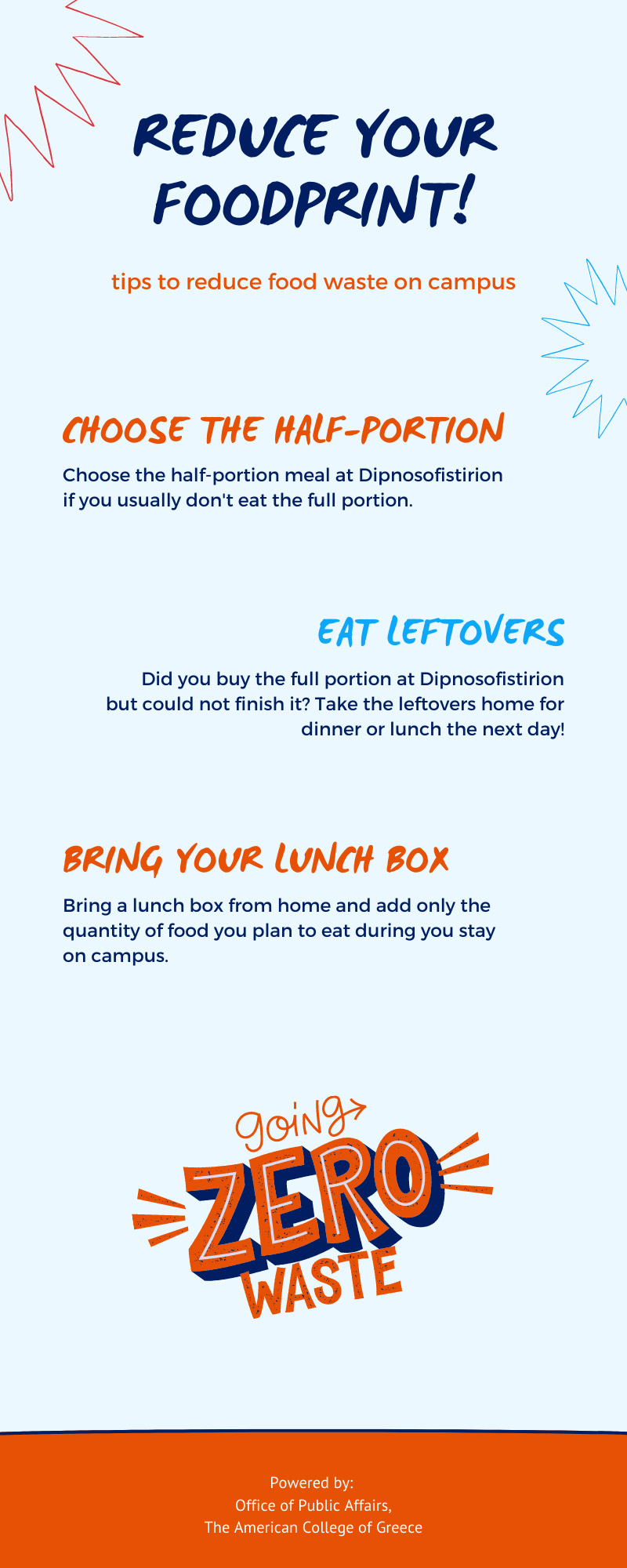 The American College of Greece | Reduce your FOODprint