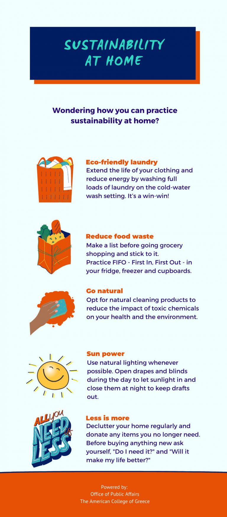The American College of Greece | Sustainability Tips